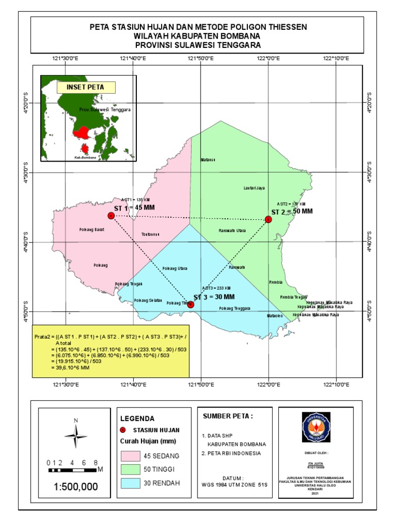 Peta Curah Hujan Metode Polygon Thiessen Ita Juita | PDF