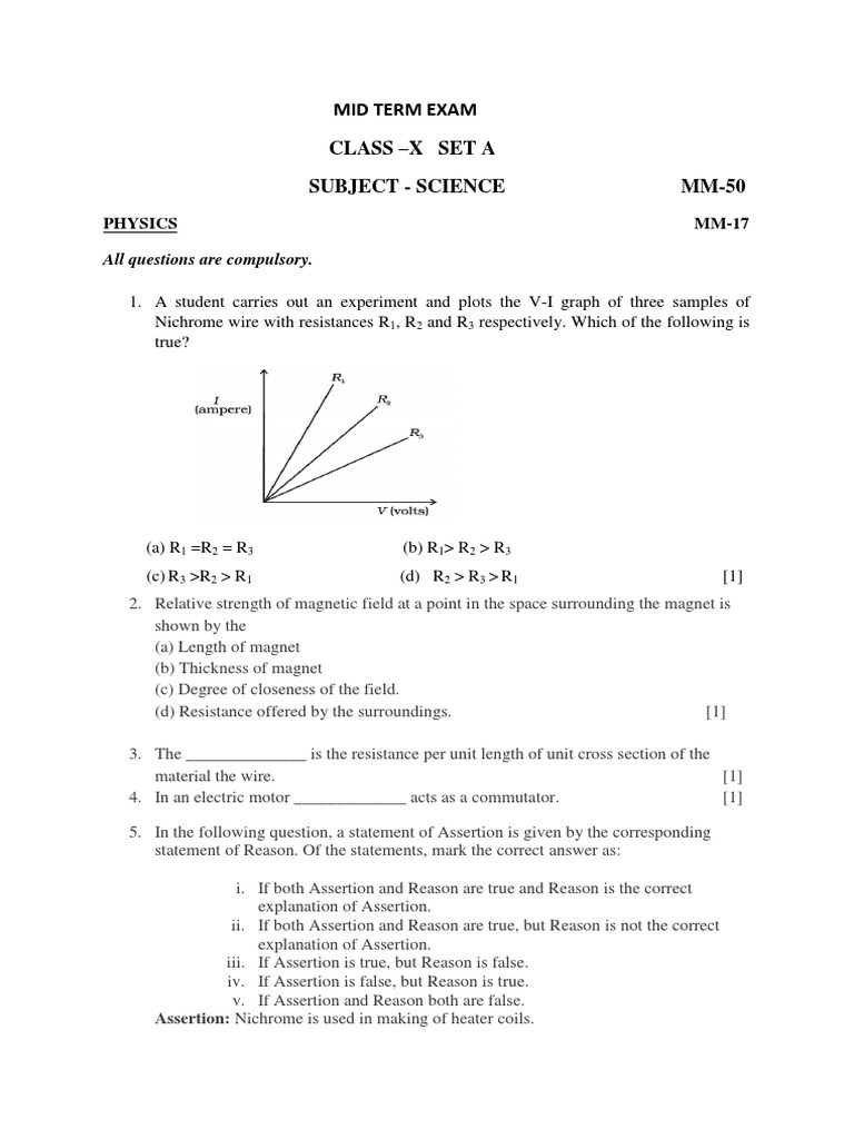 Class 10 Science Mid Term Paper 2024 | PDF | Redox | Organisms