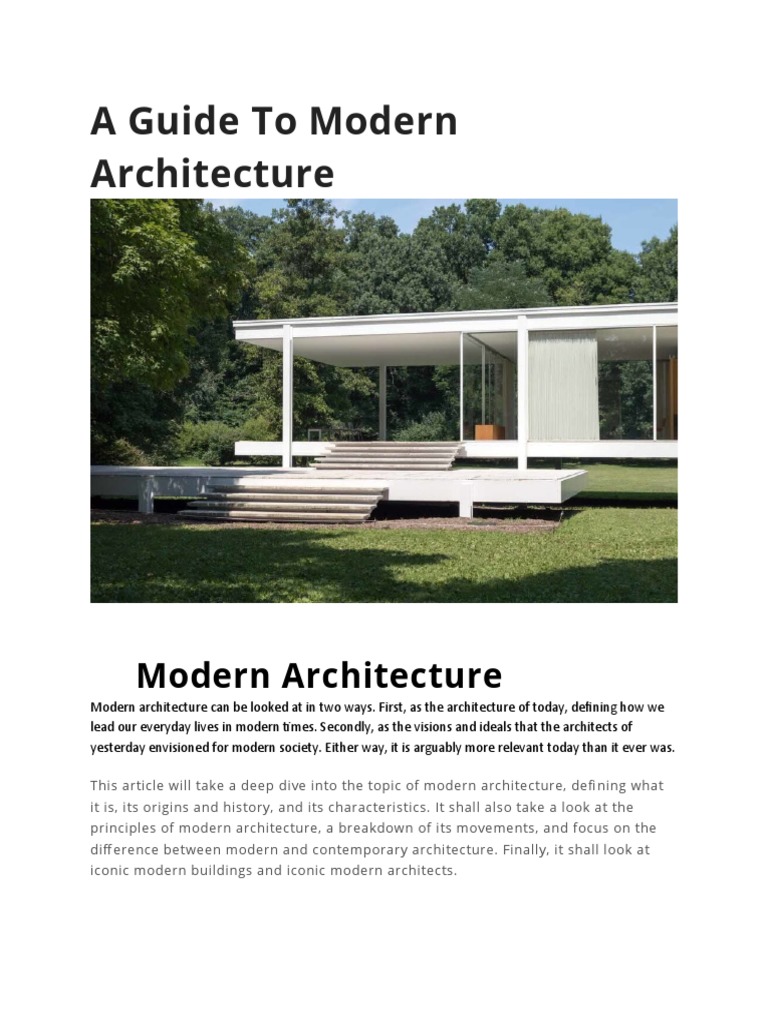 Modern Architecture Explained | PDF | Style | Economic Sectors