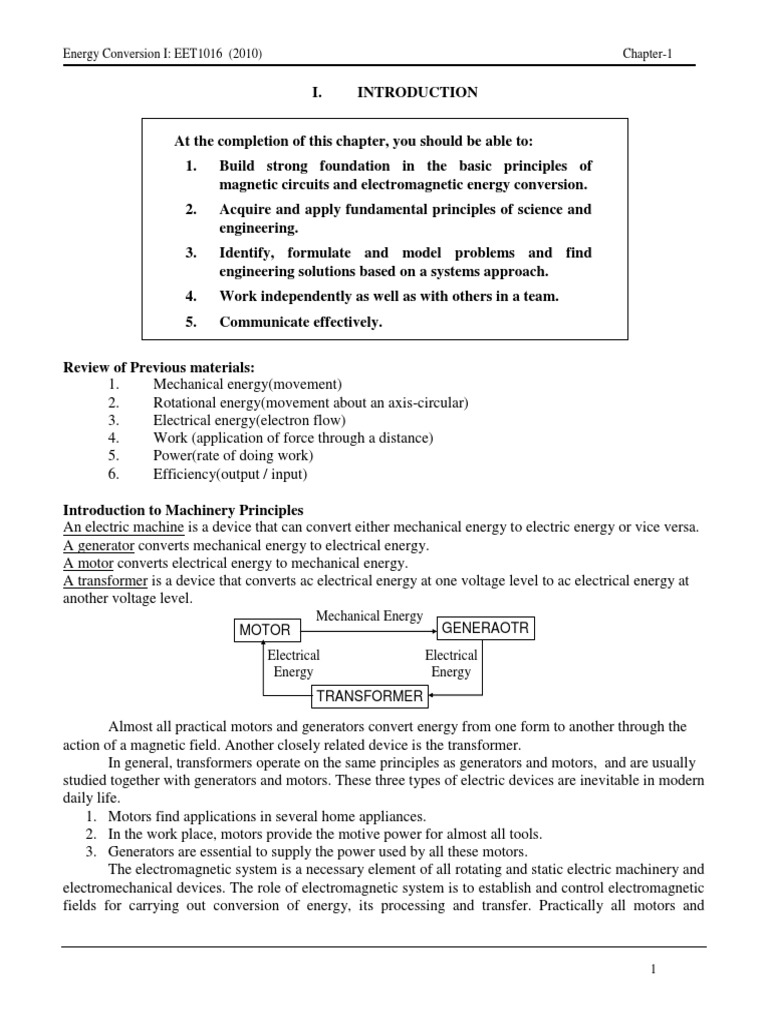 Energy Conversion I: EET1016 (2010) Chapter-1: Mechanical Energy ...