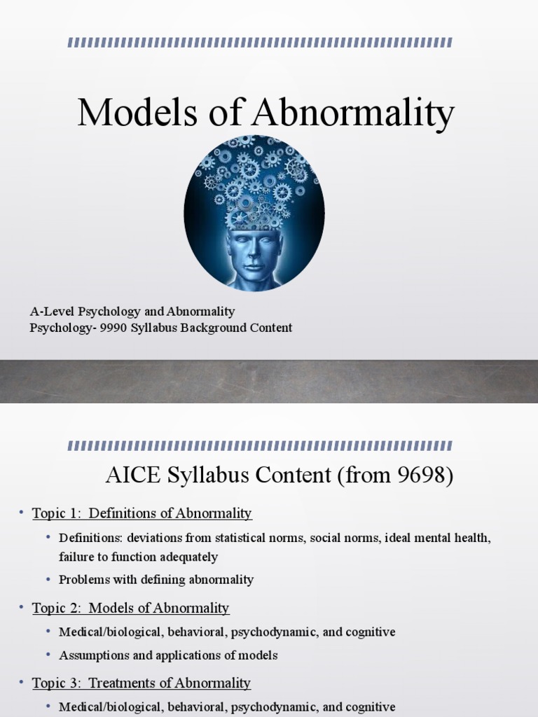 A-Level Psychology: Models of Abnormality | PDF | Mental Disorder | Id