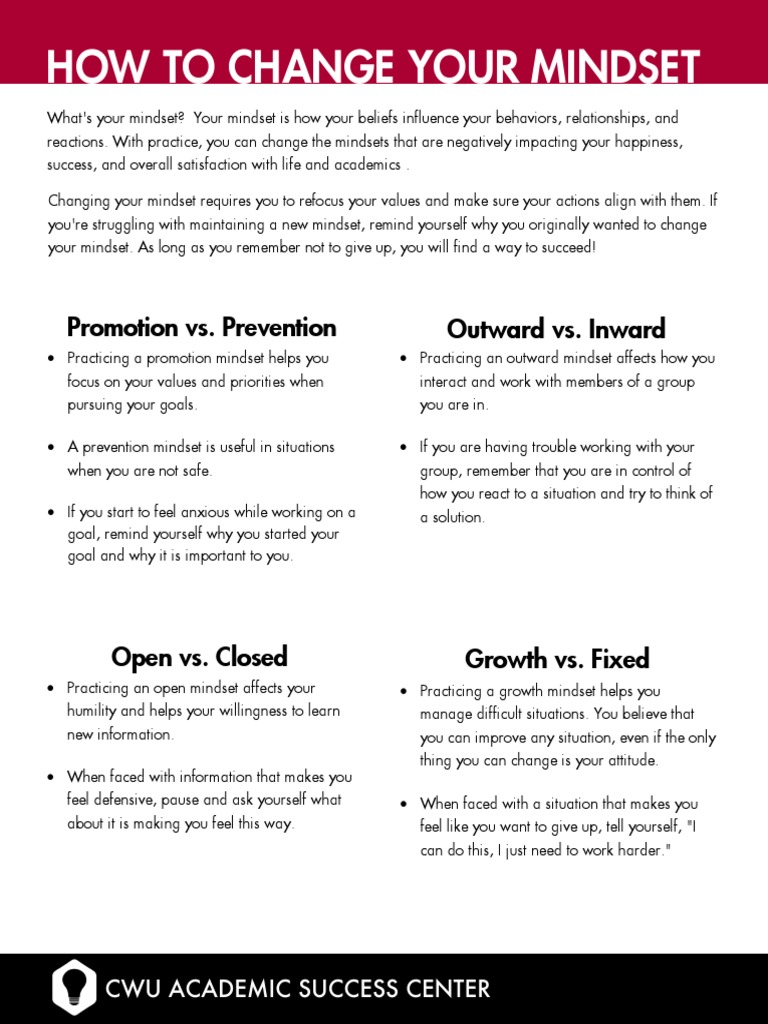 How To Change Your Mindset | PDF