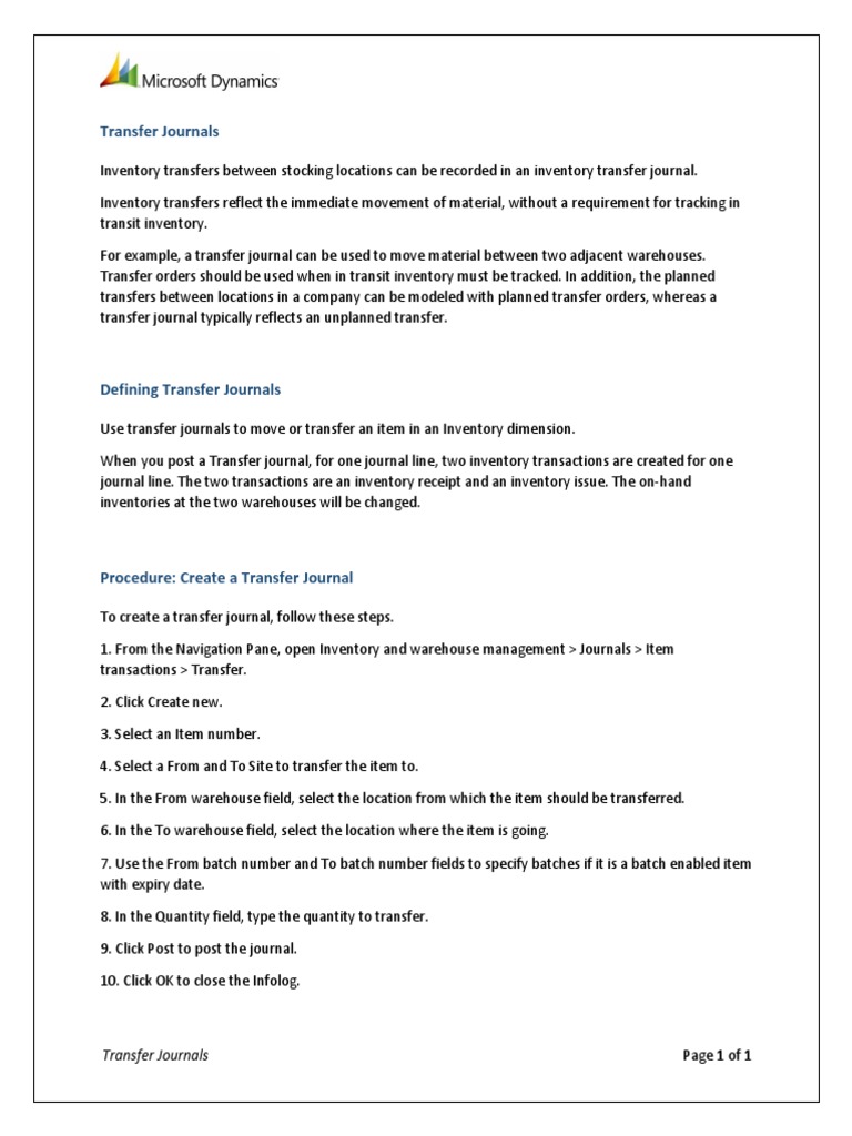 Transfer Journal | PDF | Business | Finance & Money Management