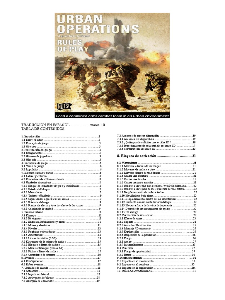 Urban Operation V1 ESPANOL | PDF | Brazos combinados | Tanques