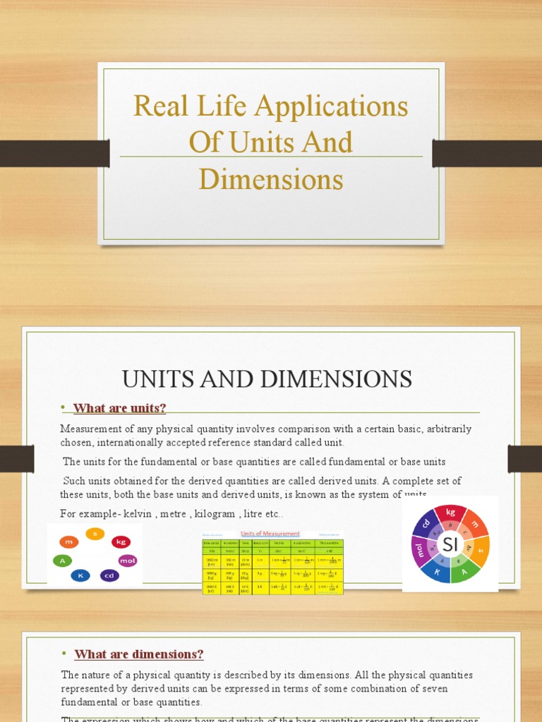 Real-Life Uses of Units and Dimensions | PDF | Kinematics | Metrology