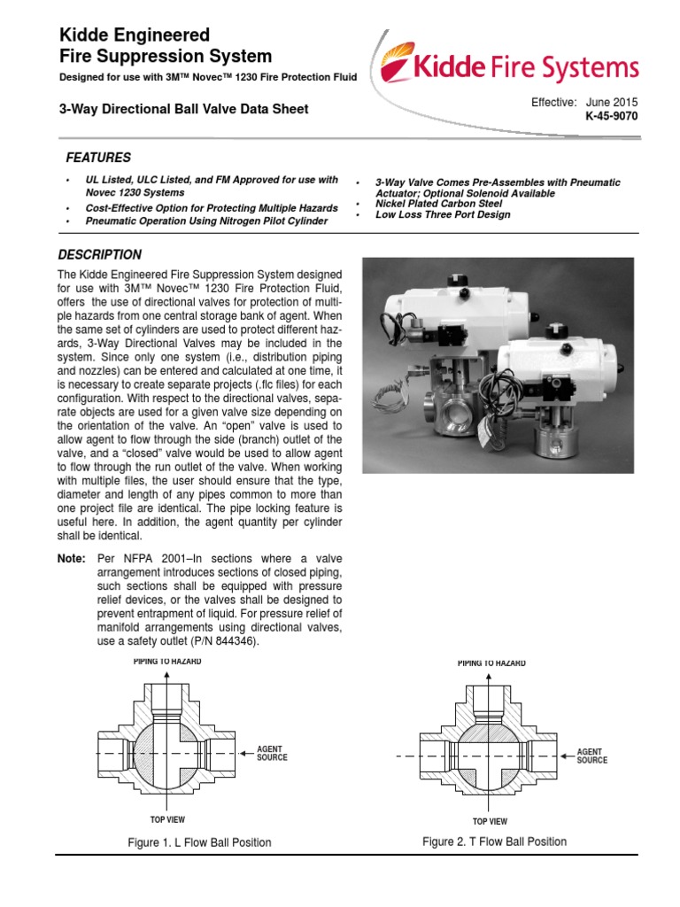 Kidde Engineered Fire Suppression System: 3-Way Directional Ball Valve ...