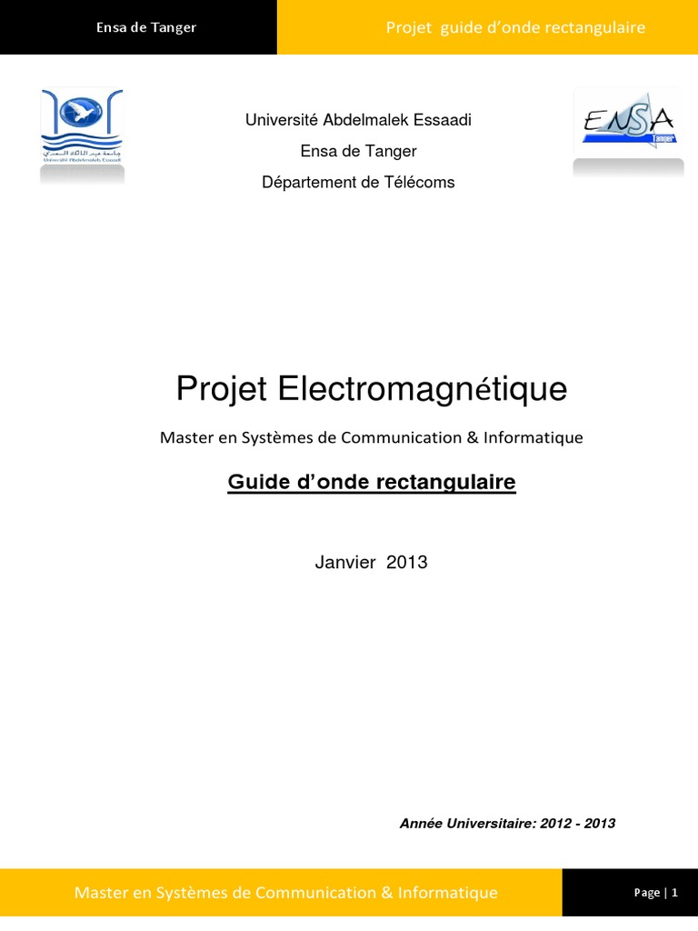 Guide d'onde rectangulaire en électromagnétisme | PDF | Onde radio | Vagues