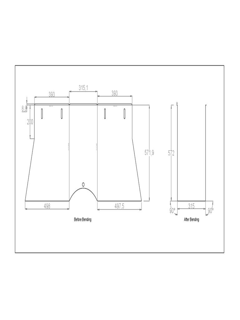 Hopper Part Bending Diagram | PDF