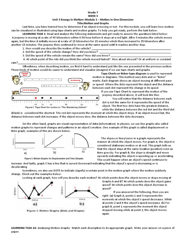 Grade 7 Q3 WEEK 3 | PDF | Chart | Speed