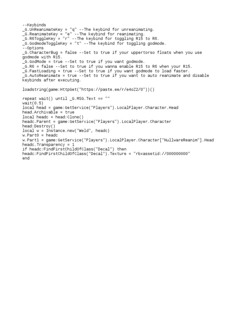 Roblox Fe Headless Script | PDF