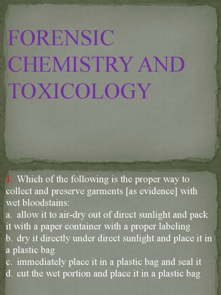 Forensic Chem.q 1-100 | PDF | Dna | Blood