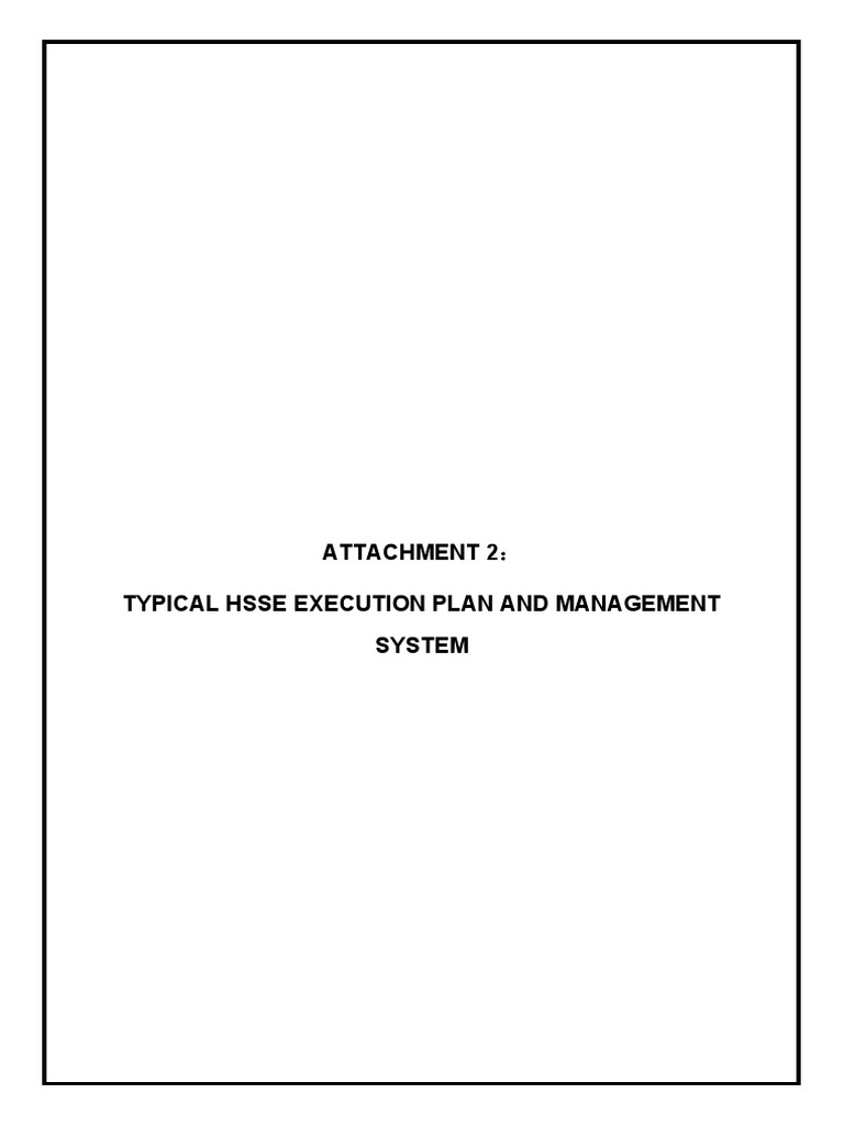 Typical HSSE Execution Plan and Management System | PDF | Waste ...