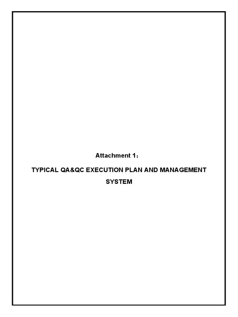 Typical QA&QC Execution Plan and Management System | PDF | Quality ...