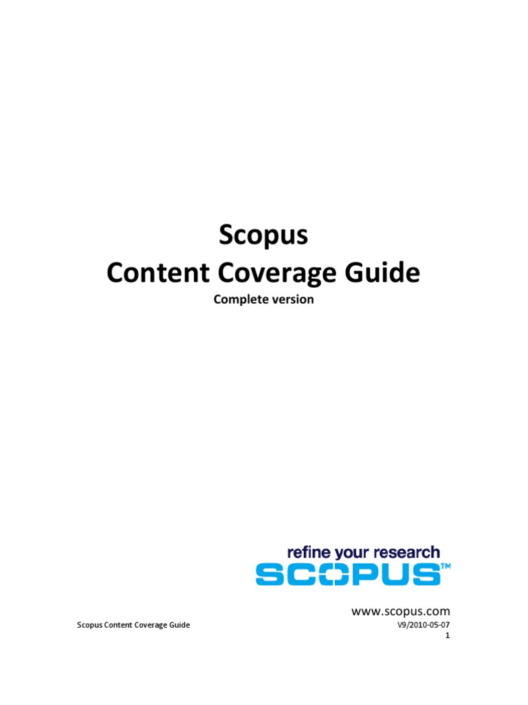 Scopus Content Coverage Guide | PDF | Abstract (Summary) | Citation