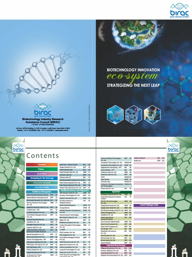 BIRAC Compendium 2016 | PDF | Entrepreneurship | Innovation