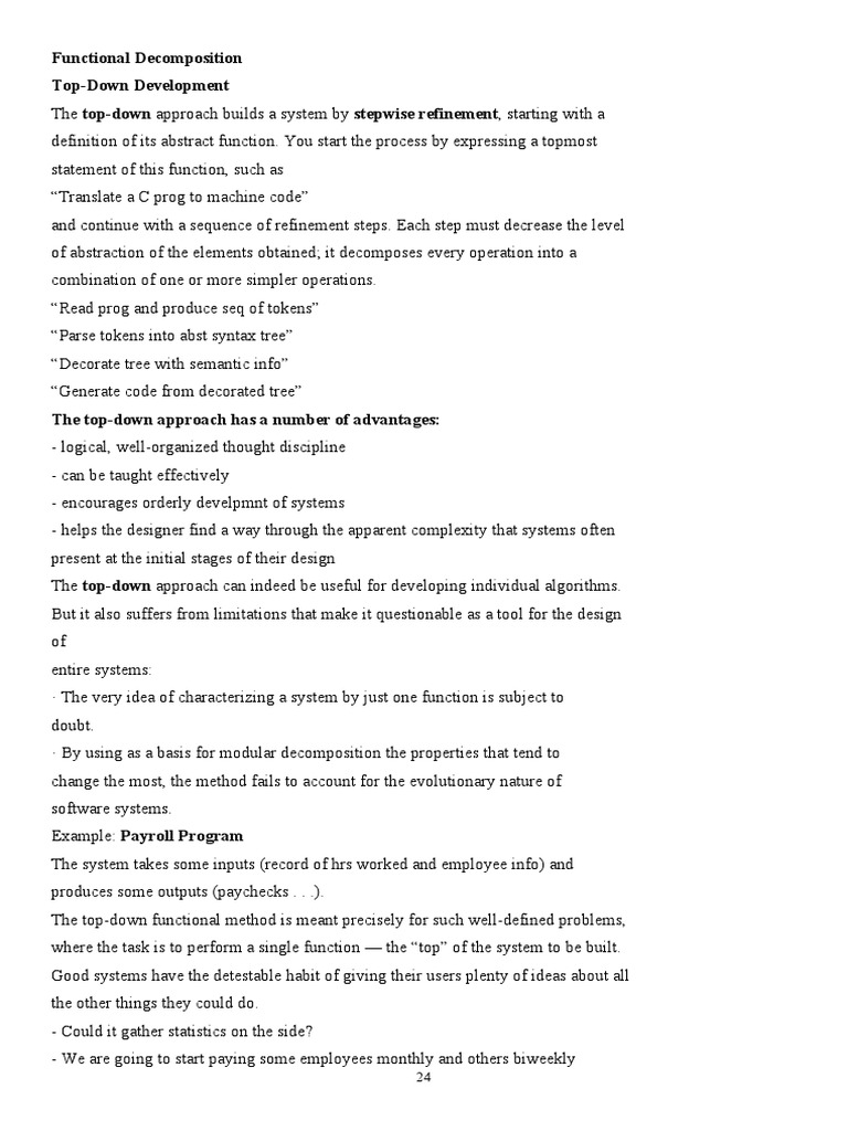 Functional Decomposition Top-Down Development | PDF | Areas Of Computer ...