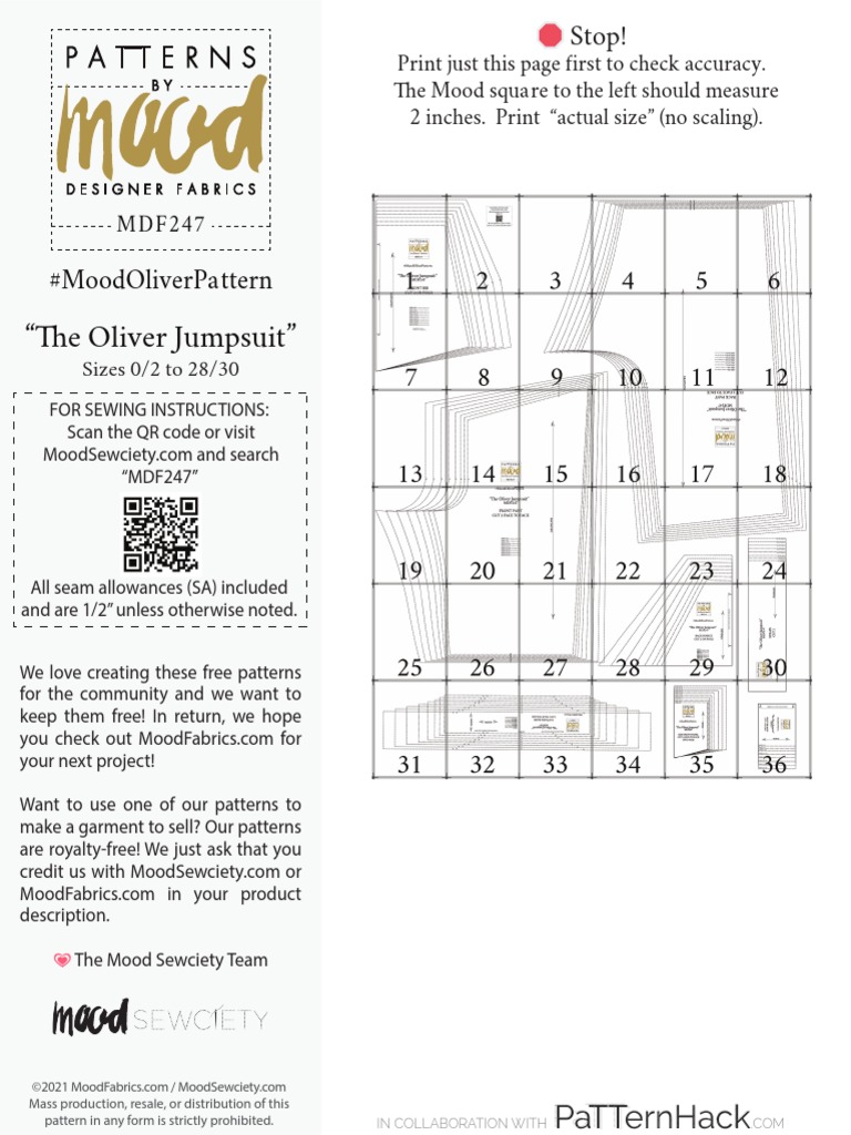 MDF247 Oliver Pattern | PDF | Seam (Sewing) | Textiles