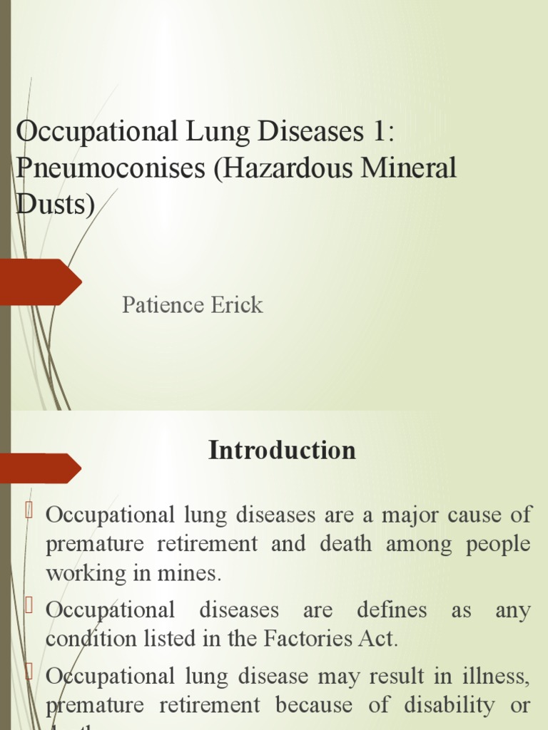 Occupational Lung Diseases 1 2021 | PDF | Lung | Chronic Obstructive ...