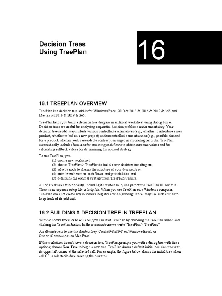 TreePlan 212 Guide | Download Free PDF | Microsoft Excel | Utility