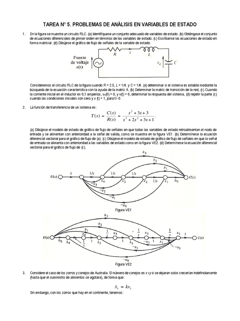 Problema de Sistemas en Variable de Estado | PDF | Matriz (Matemáticas ...
