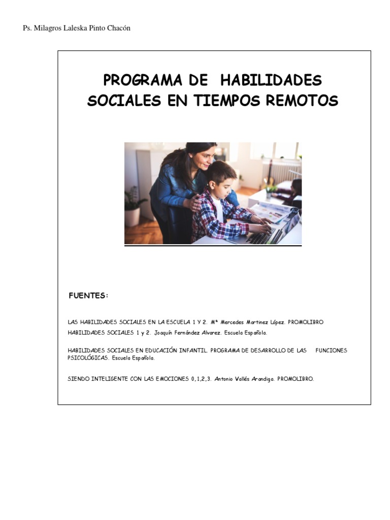 Programa de Habilidades Sociales | PDF | Habilidades sociales | Adultos