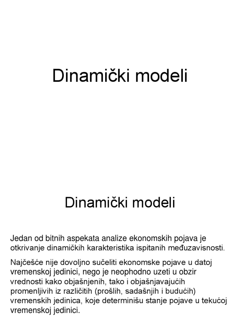 Dinamički Modeli | PDF