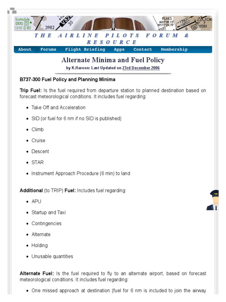Alternate Minima and Fuel Policy | PDF | Aviation | Aviation Safety