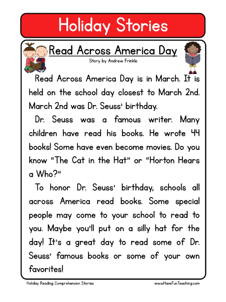 Reading Comprehension - Holiday Stories | PDF