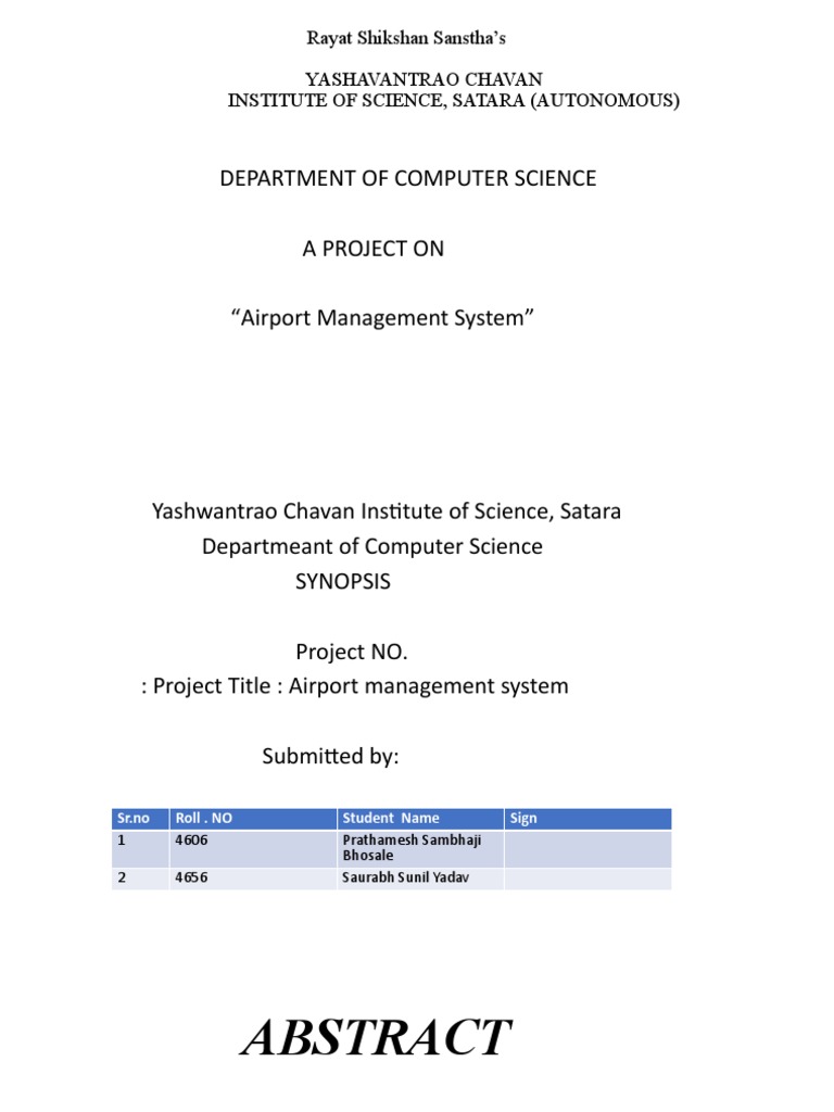 Airport Management System | PDF | Airport | System