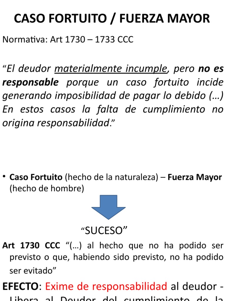 Caso Fortuito | PDF | Derecho civil (sistema legal) | Derecho contractual