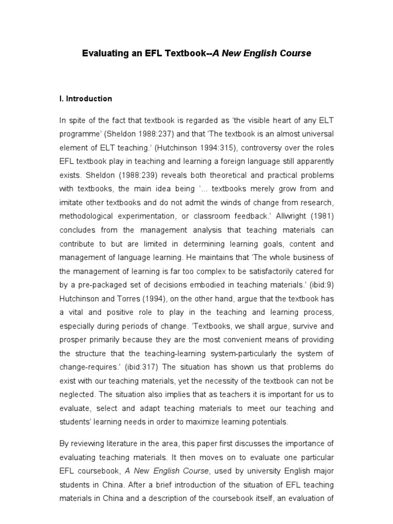 Evaluating An Efl Textbook | PDF