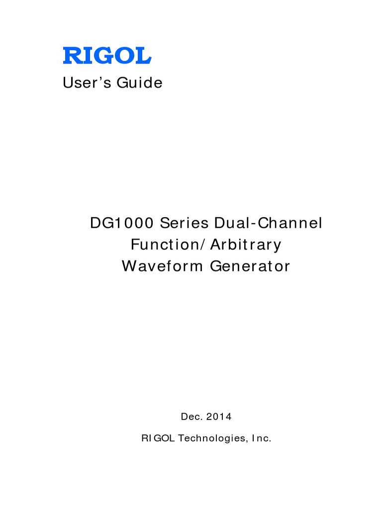 Rigol: User's Guide | PDF | Phase (Waves) | Modulation