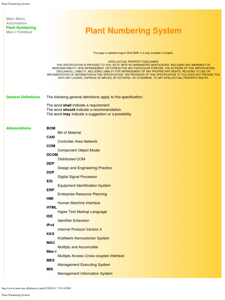 Plant Numbering System | PDF | Business | Technology & Engineering