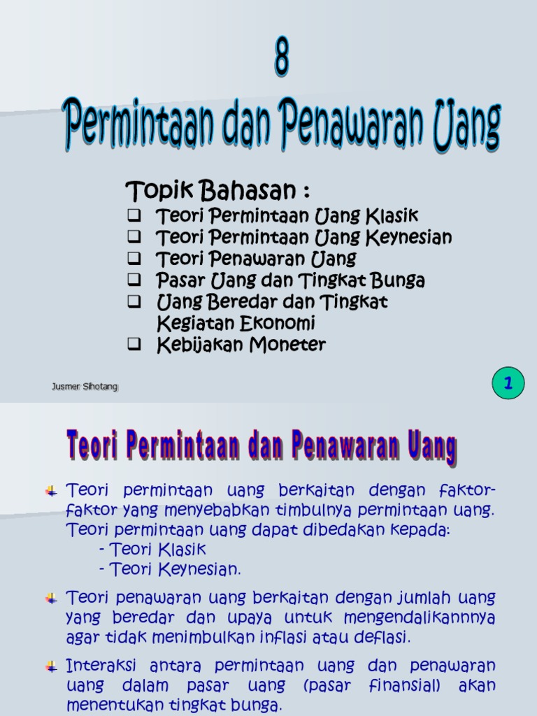 Permintaan Dan Penawaran Uang | PDF | Pengelolaan Keuangan & Uang | Ilmu Sosial