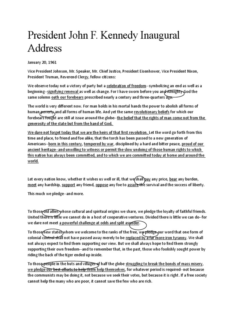 JFK Speech Annotation | PDF