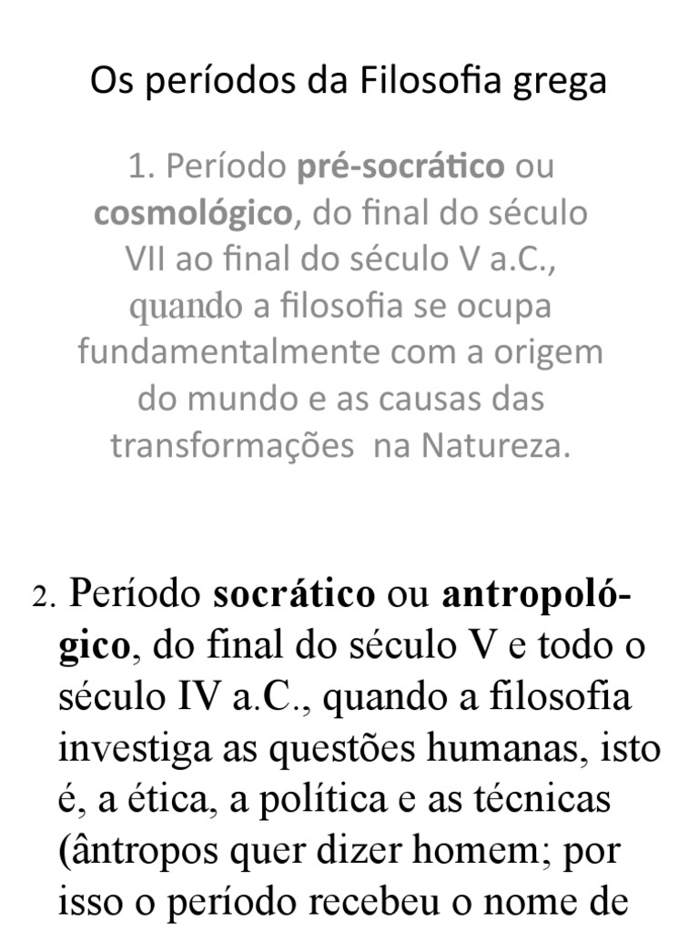 Os Períodos Da Filosofia Grega | PDF | Fundadores da Igreja | Agostinho ...