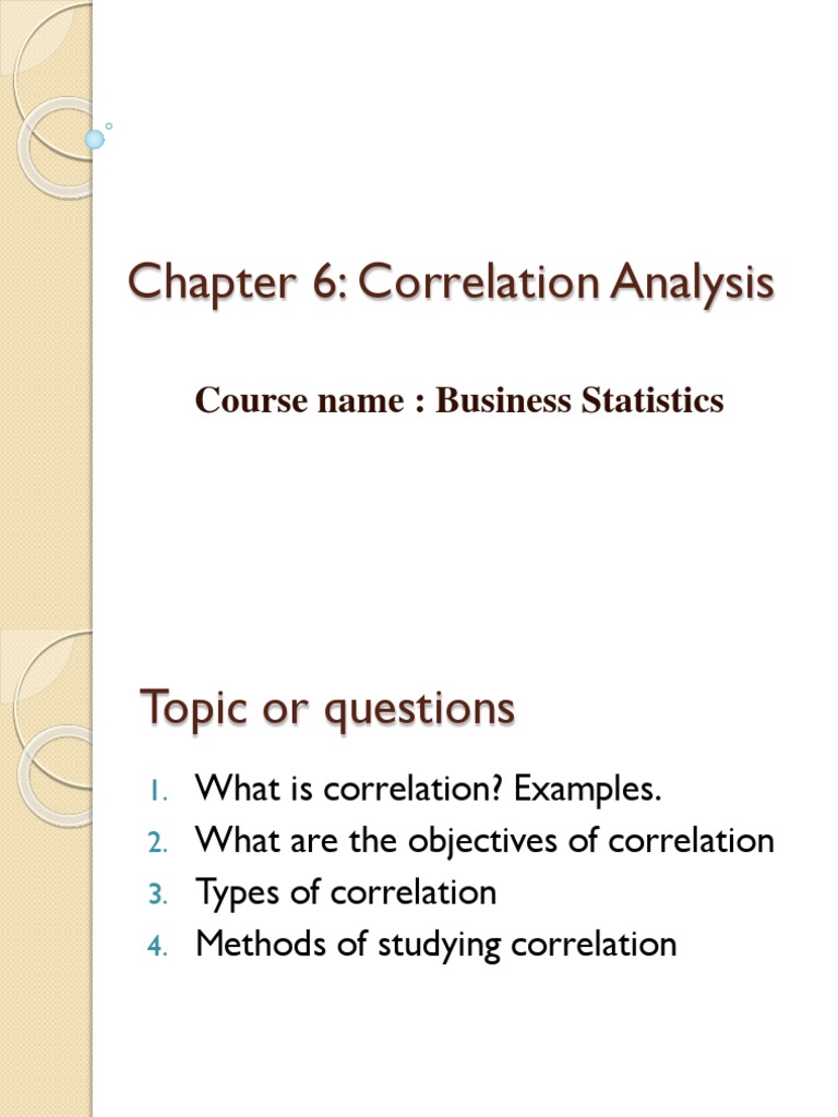 Chapter 6-Correlation Analysis | PDF | Correlation And Dependence | Multivariate Statistics