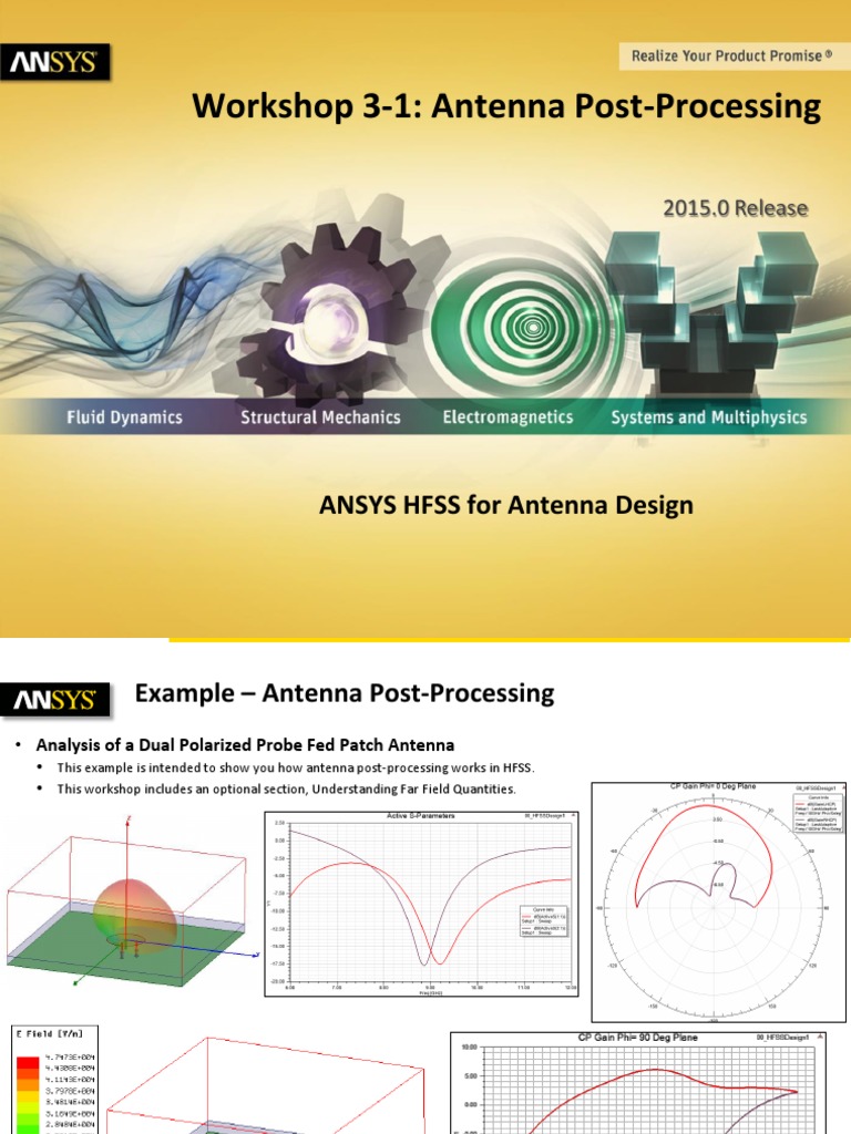 Workshop 3-1: Antenna Post-Processing: ANSYS HFSS For Antenna Design | PDF | Antenna (Radio ...