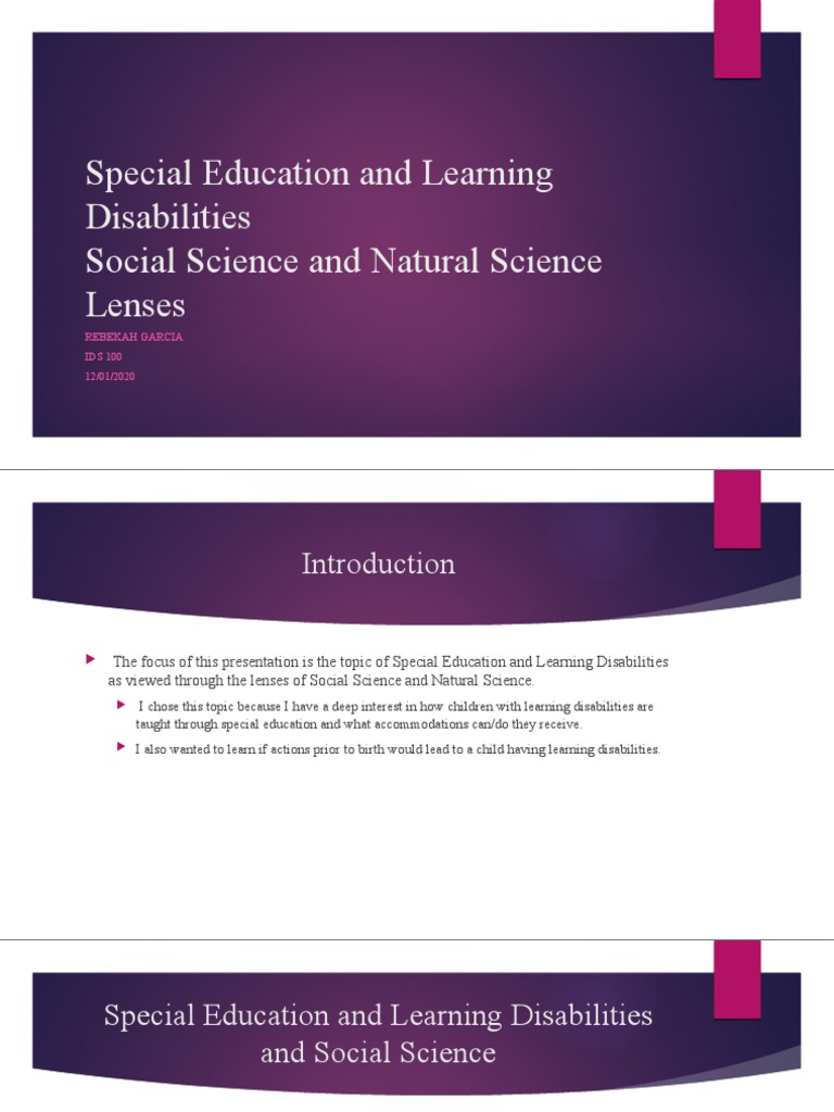 IDS 100 Presentation Template | PDF | Special Education | Learning ...