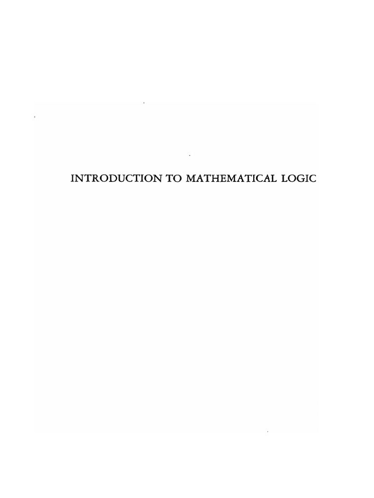 Introduction To Mathematical Logic - Alonzo Church | PDF