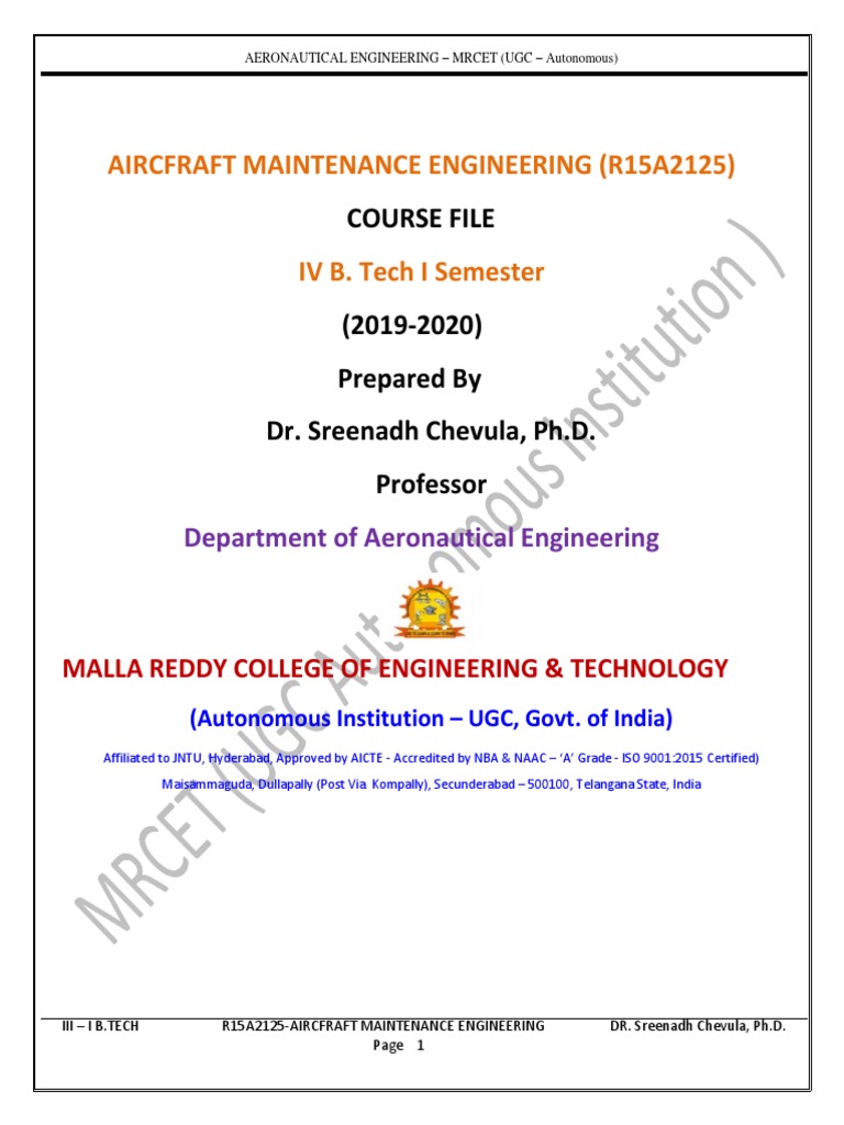 Aircraft Maintainance Engineering | PDF | Reliability Engineering ...