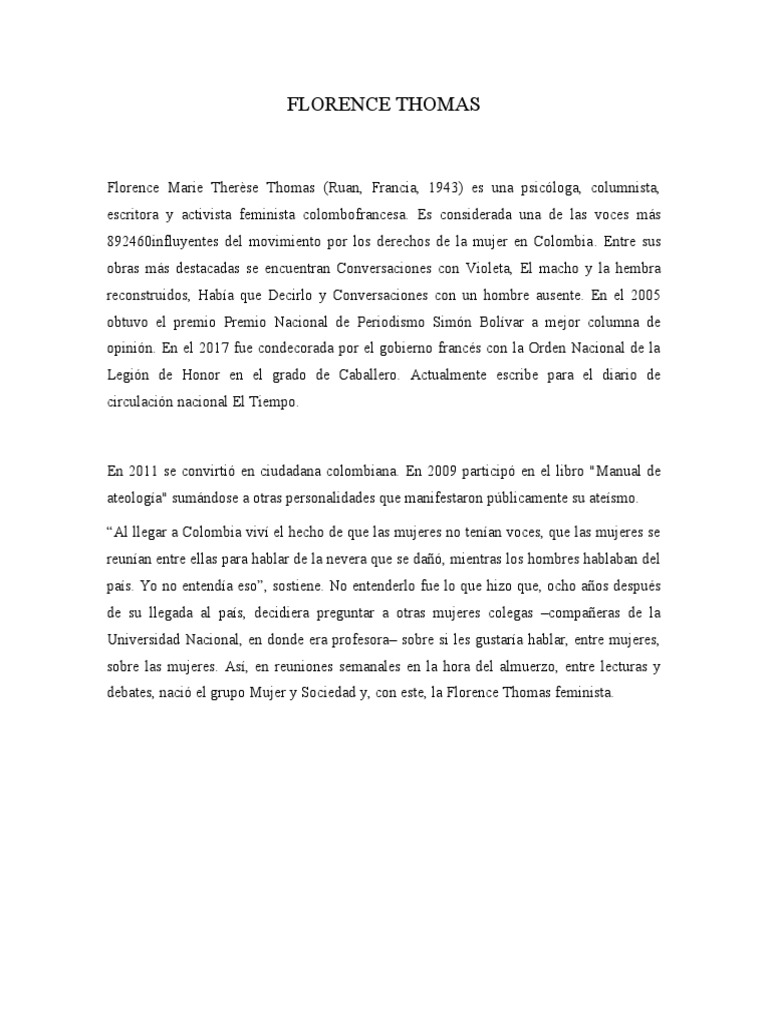 Florence Thomas | PDF