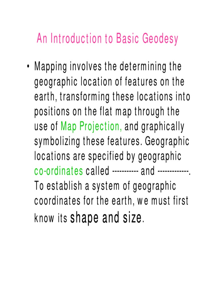 Basic Geodesy and Earth Mapping | PDF | Latitude | Geodesy