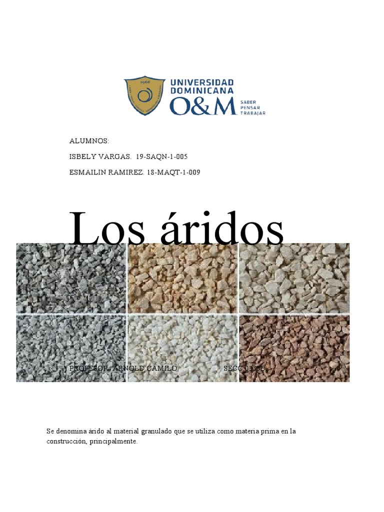 Los Aridos, #9 | PDF | Agregado de construcción | Roca (geología)