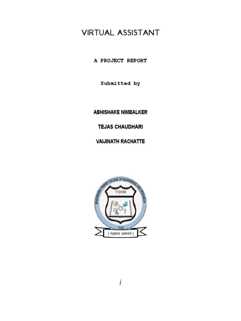 Virtual Assistant: A Project Report | PDF | Speech Recognition | Speech ...