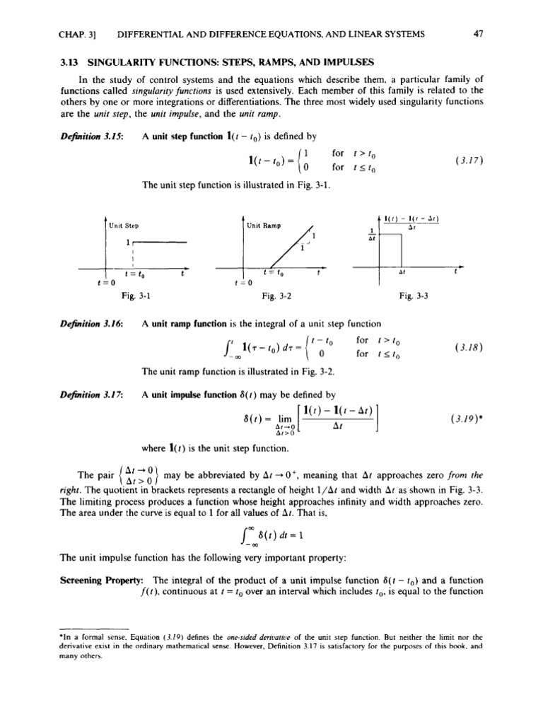 3.13 Singularity Functions: Steps, Ramps, and Impulses: Unit Step ...