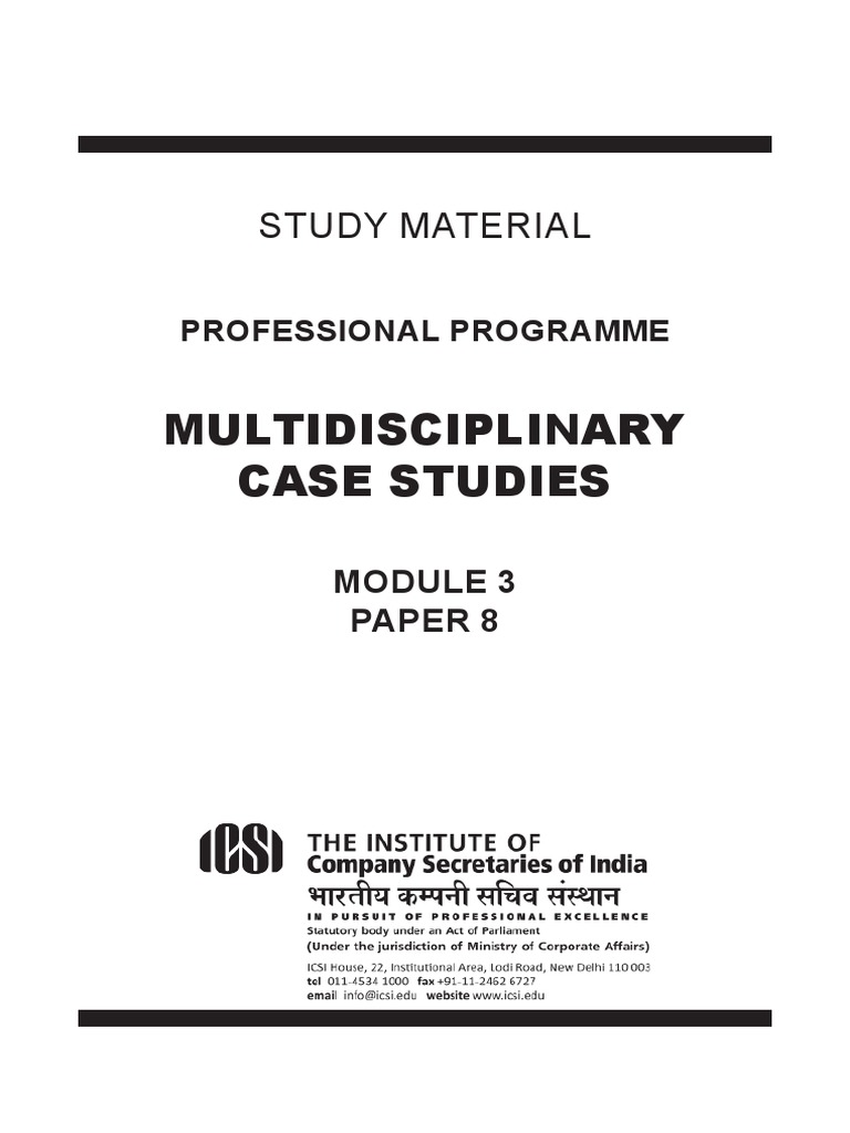 Multi Disciplinary Case Studies | PDF | Jurisdiction | Board Of Directors