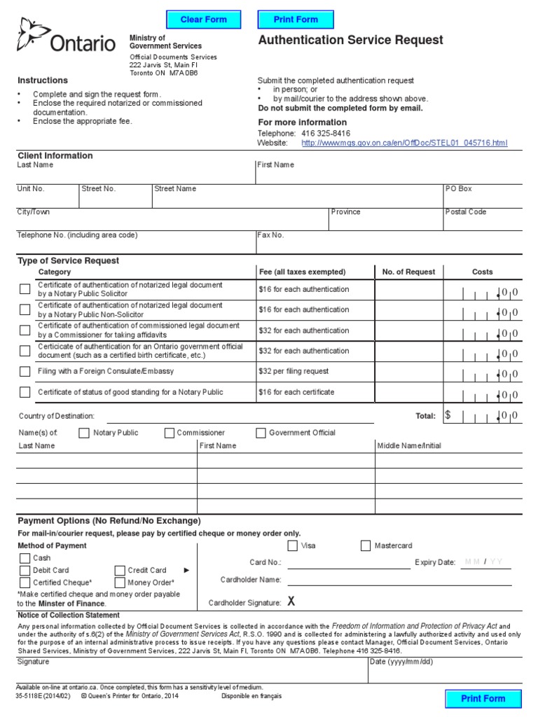 Authentication Service Request Form | PDF | Money Order | Notary Public