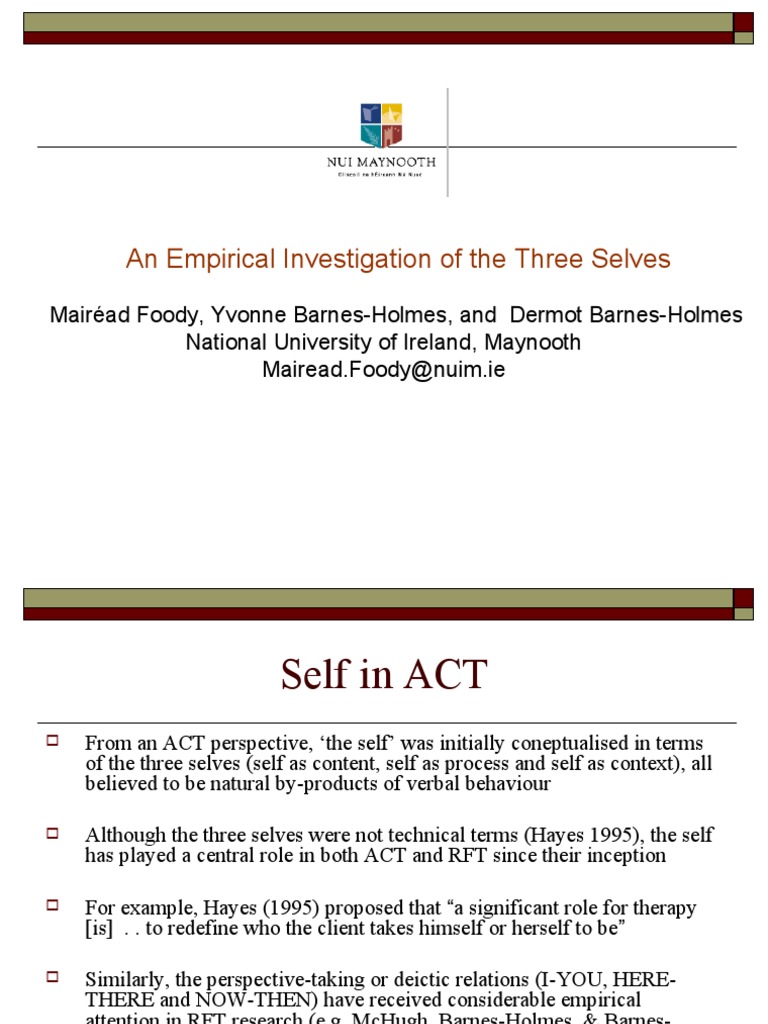 An Empirical Investigation of The Three Selves | PDF | Self | Anxiety