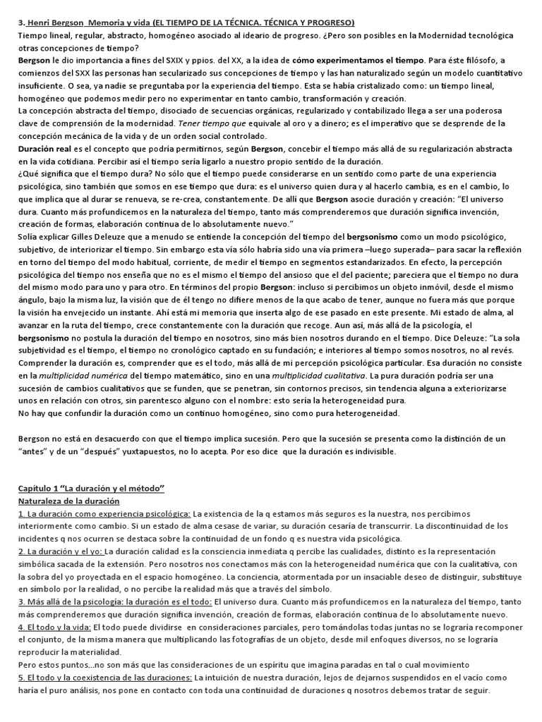 BERGSON | PDF | Intuición | Percepción